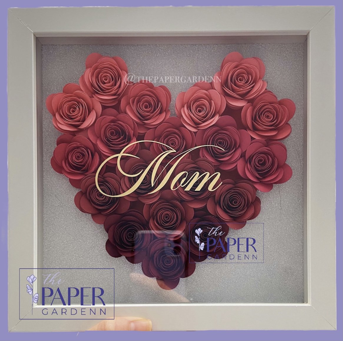 Red Bloomed Heart Shadowbox Frame – thepapergardenn