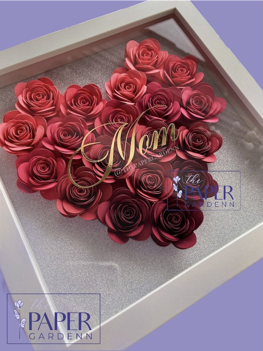 Red Bloomed Heart Shadowbox Frame – thepapergardenn